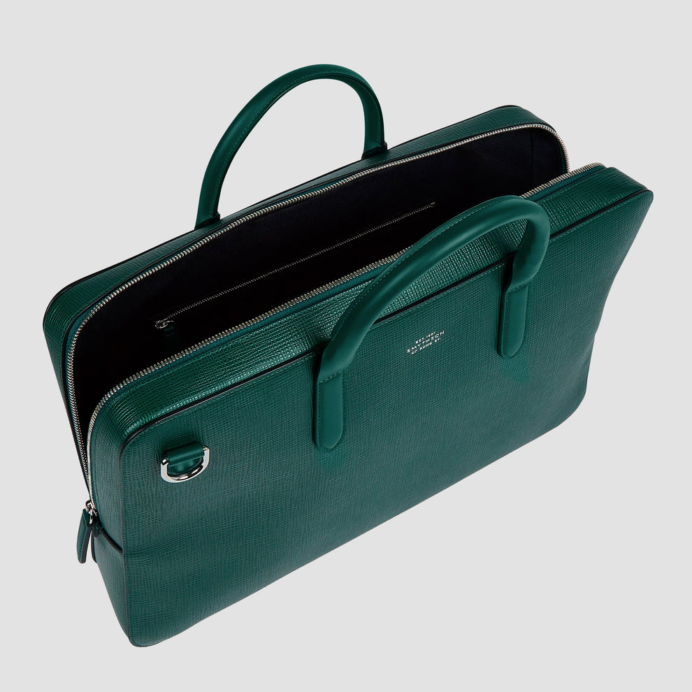 Lightweight Slim Briefcase in Panama – Silver Santa Fe