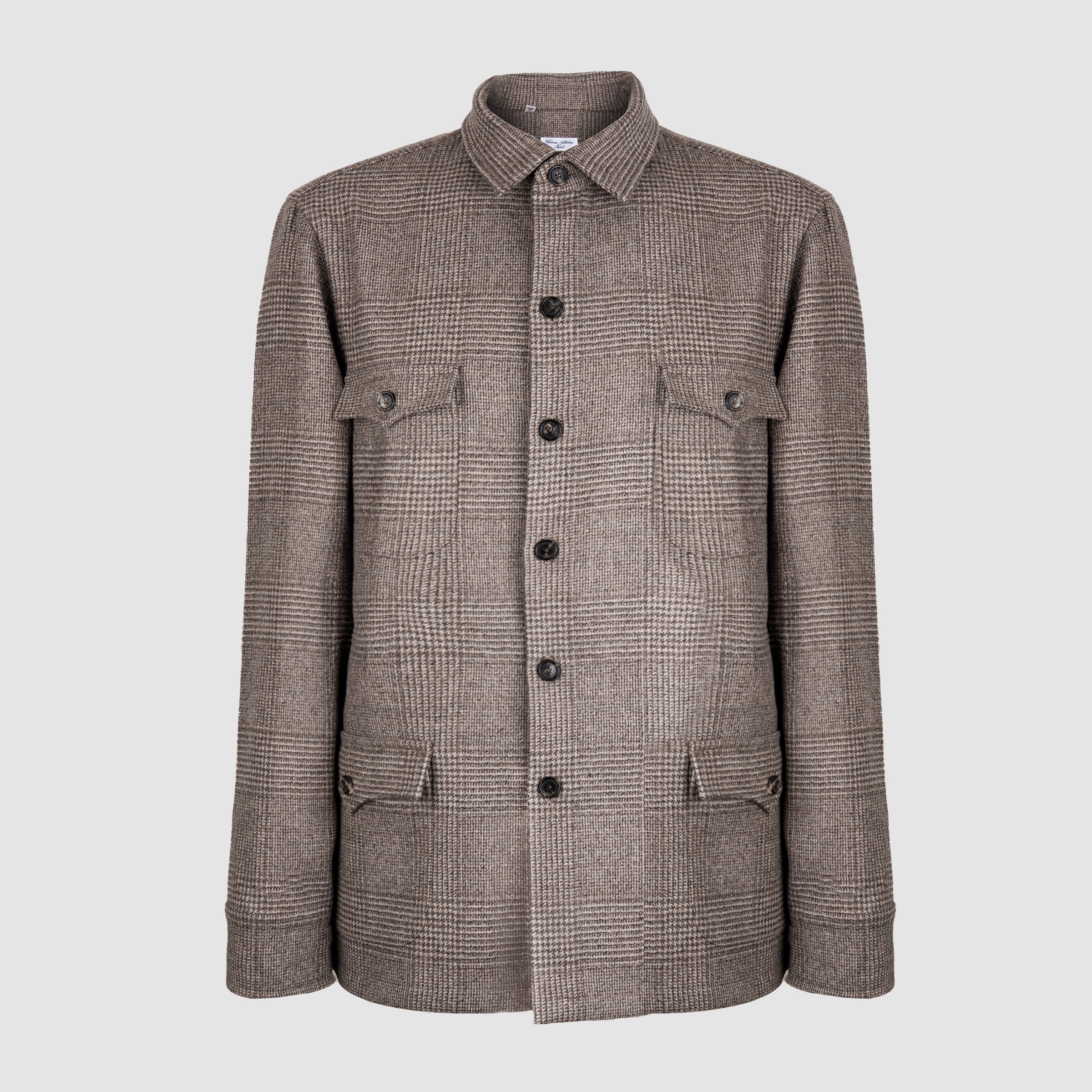 Wool Overcheck Overshirt – Silver Santa Fe
