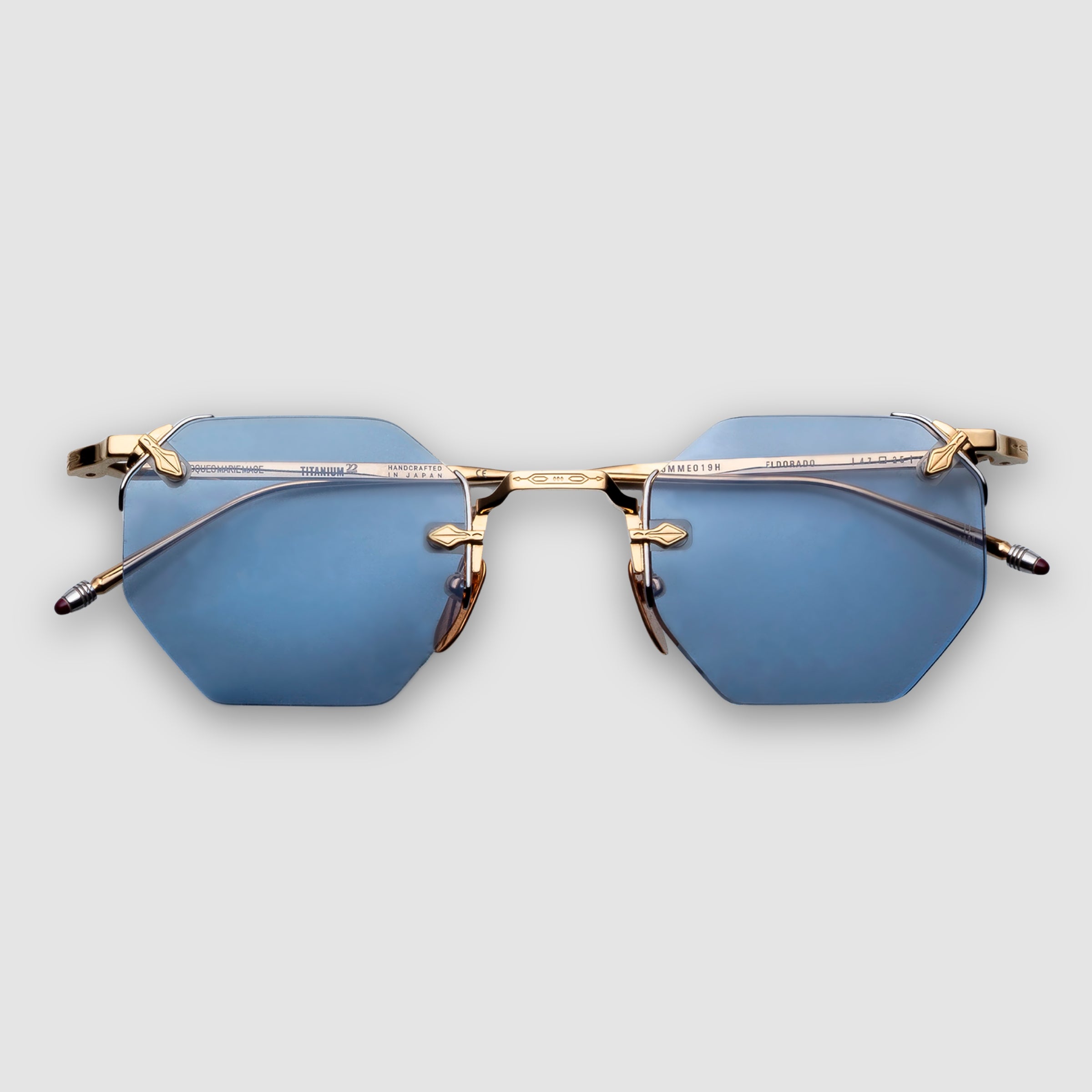 El Dorado, Ciel, Blue Lenses, Gold Beta Titanium Frames – Silver Santa Fe